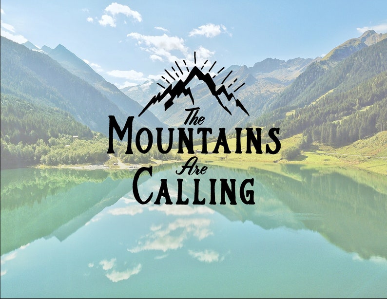 The Mountains Are Calling Bumper Car Window Vinyl Decal | Etsy
