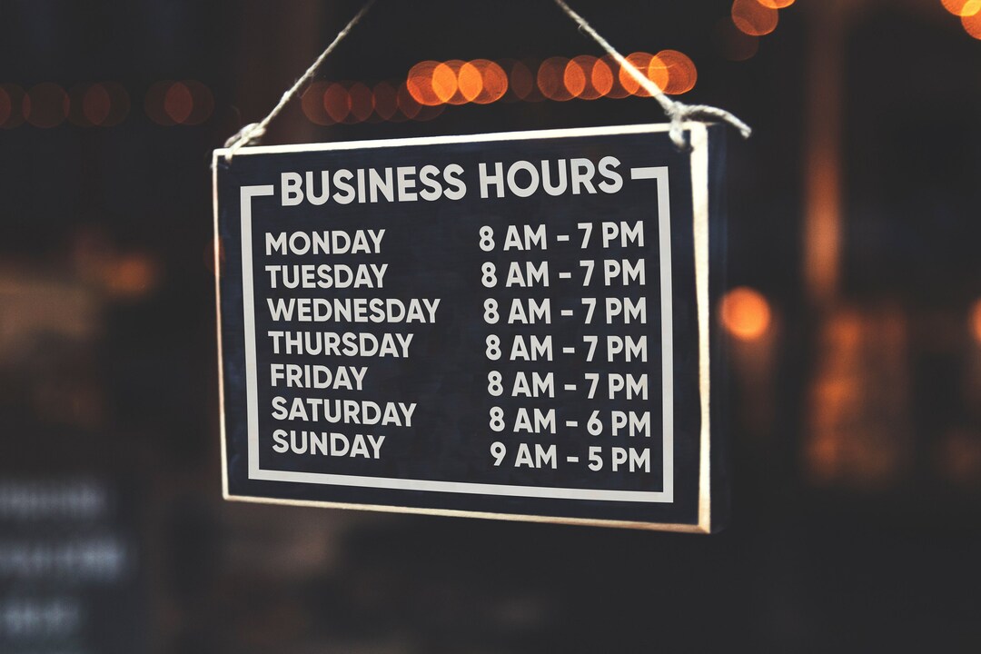 Custom Store Hours Vinyl Decal - Business Window Sign - Etsy