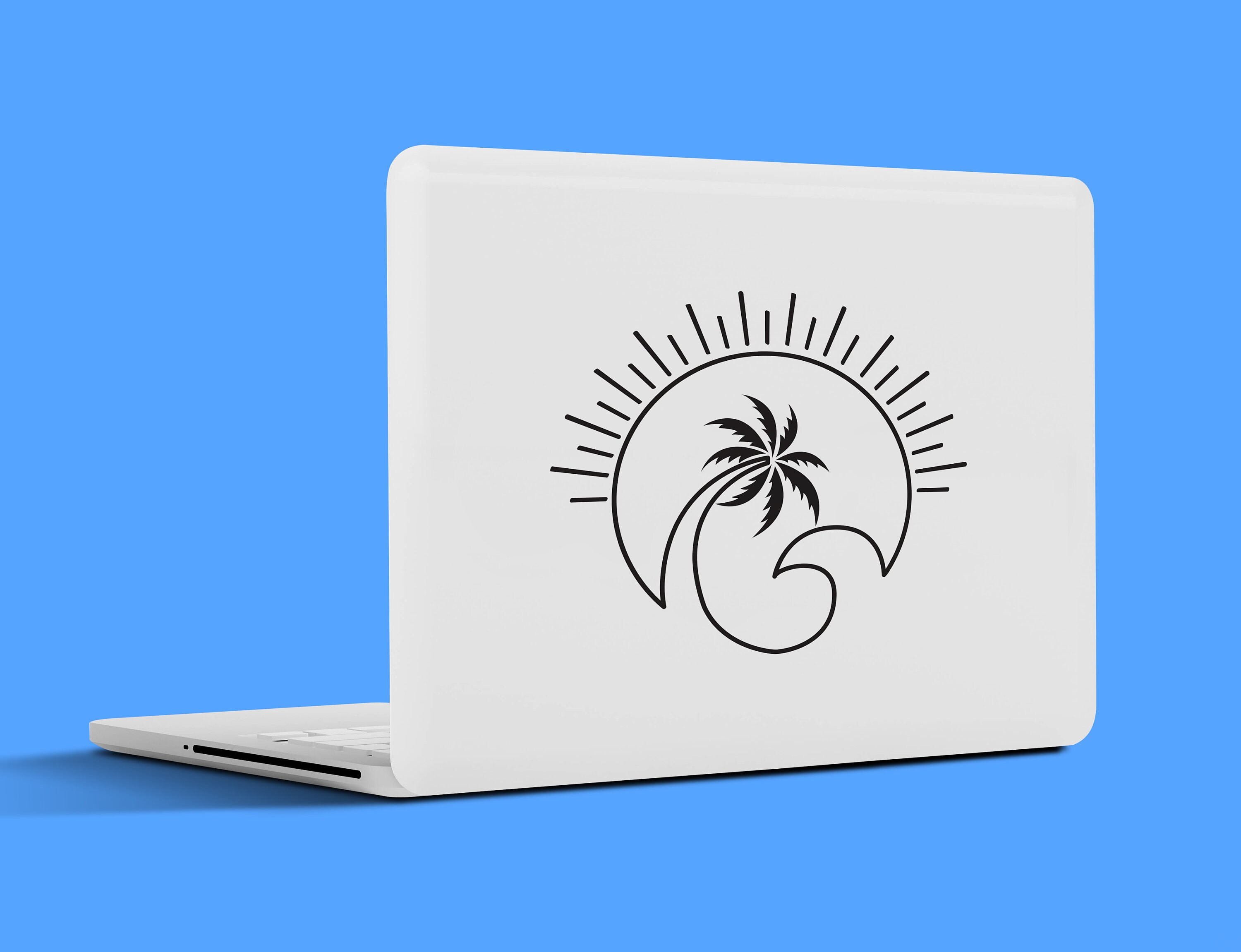 Ocean Wave Vinyl Decal Palm Tree Beach Sticker Wave Decal - Etsy