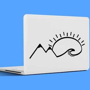 Mountain Wave Sun Beach Decal - Adventure Nature Laptop Water Bottle ...