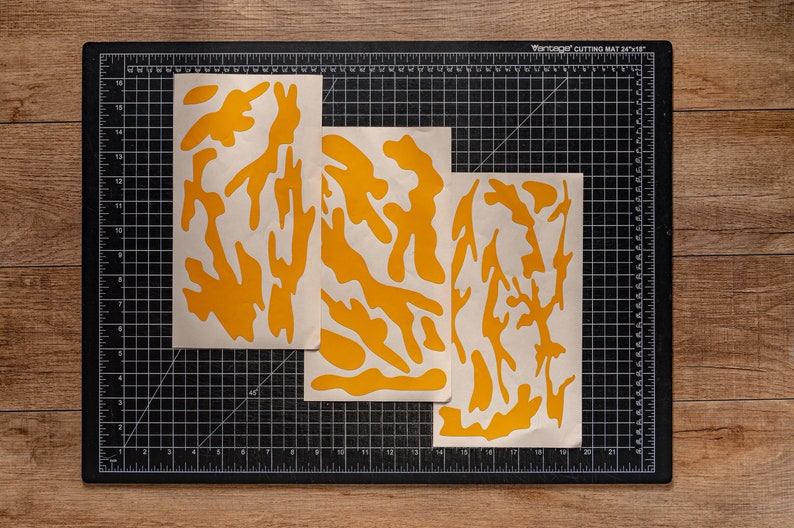 Multi Camo Large High Heat Vinyl Stencil Kit - 3x 11"x6" Sheets Durable ...