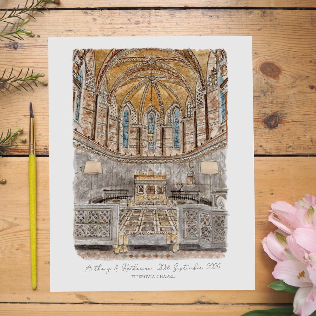 Fitzrovia Chapel Wedding Venue Personalised Print - Etsy