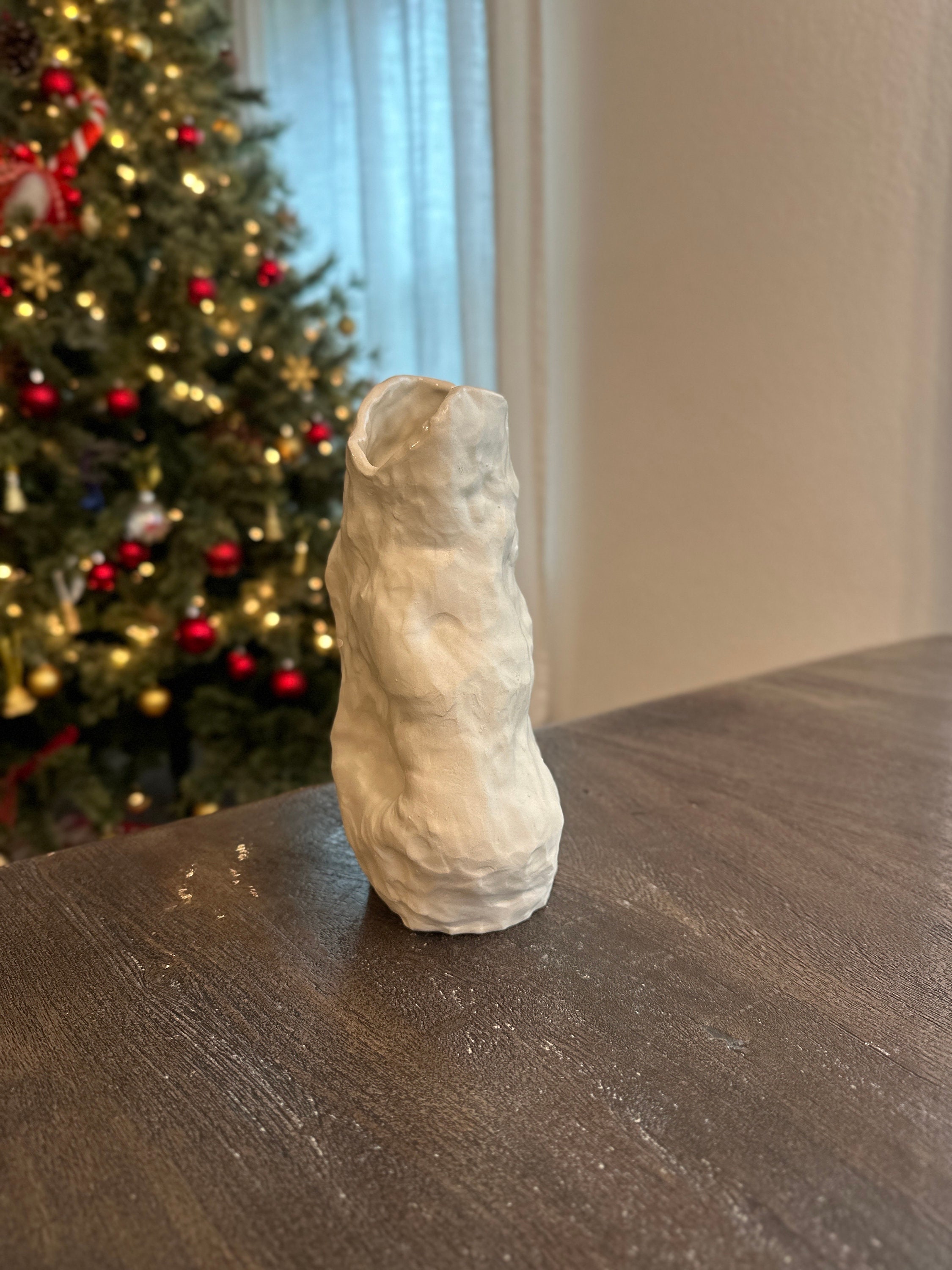 Contemporary Sculptural Vase Abstract Art Porcelain Flower Arrangement ...