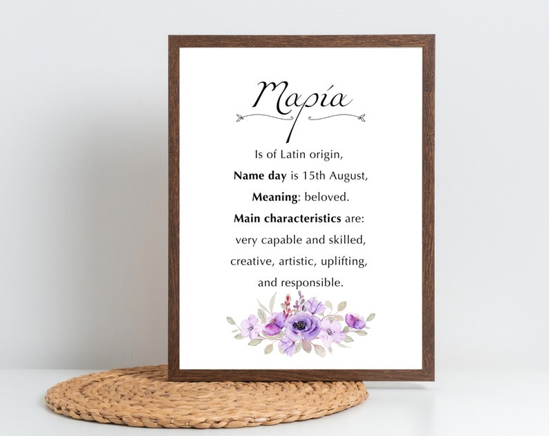 Greek Name With the Meaning and Name Day, Digital Print, Printable Name ...