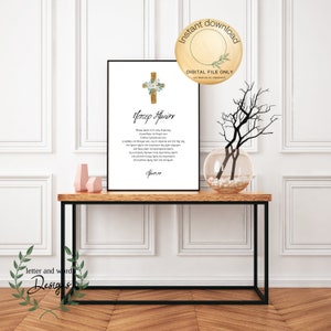 Pater Imon the Lord's Prayer in Greek With a Cross and Flowers, Greek ...