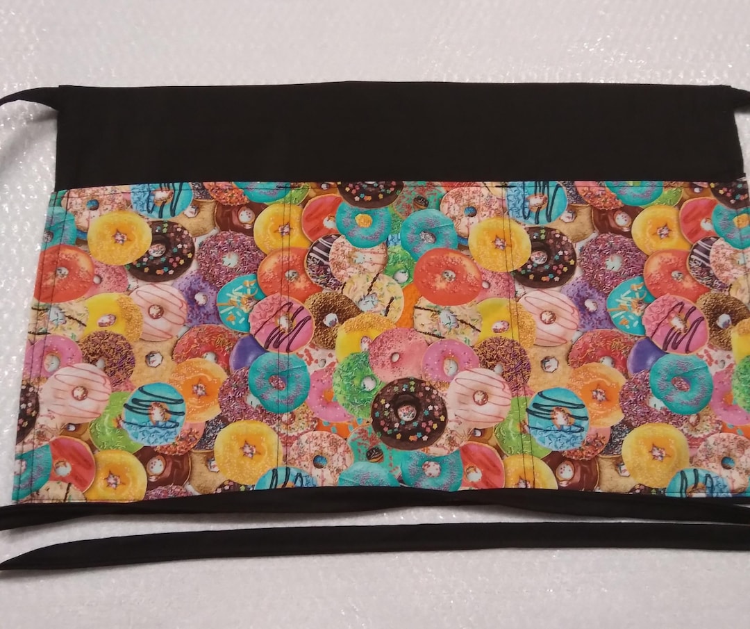 Donuts Galore Waitress Restaurant Server Bar 3 Pocket Half Apron 20" X ...