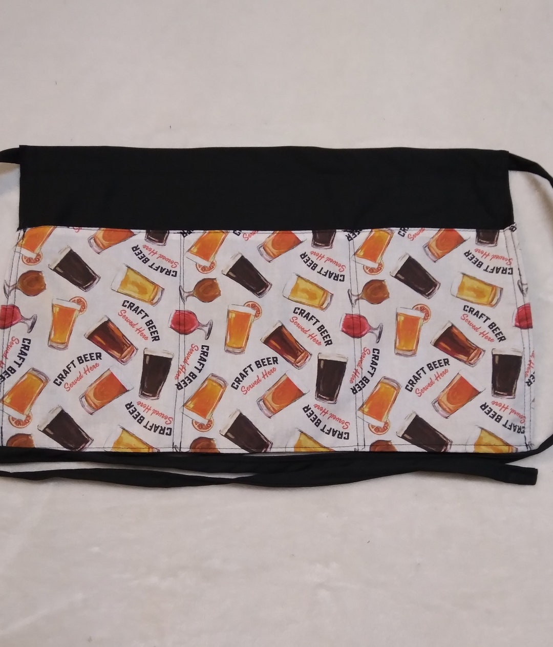 Craft Beer Waitress Restaurant Server Bar 3 Pocket Half Apron 20" X 13 ...