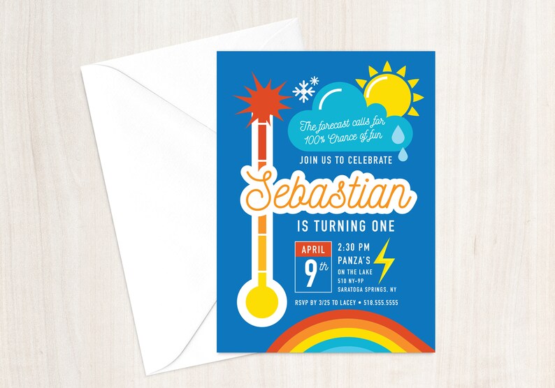 DIGITAL DESIGN Only Weather Themed Birthday Invitation - Etsy