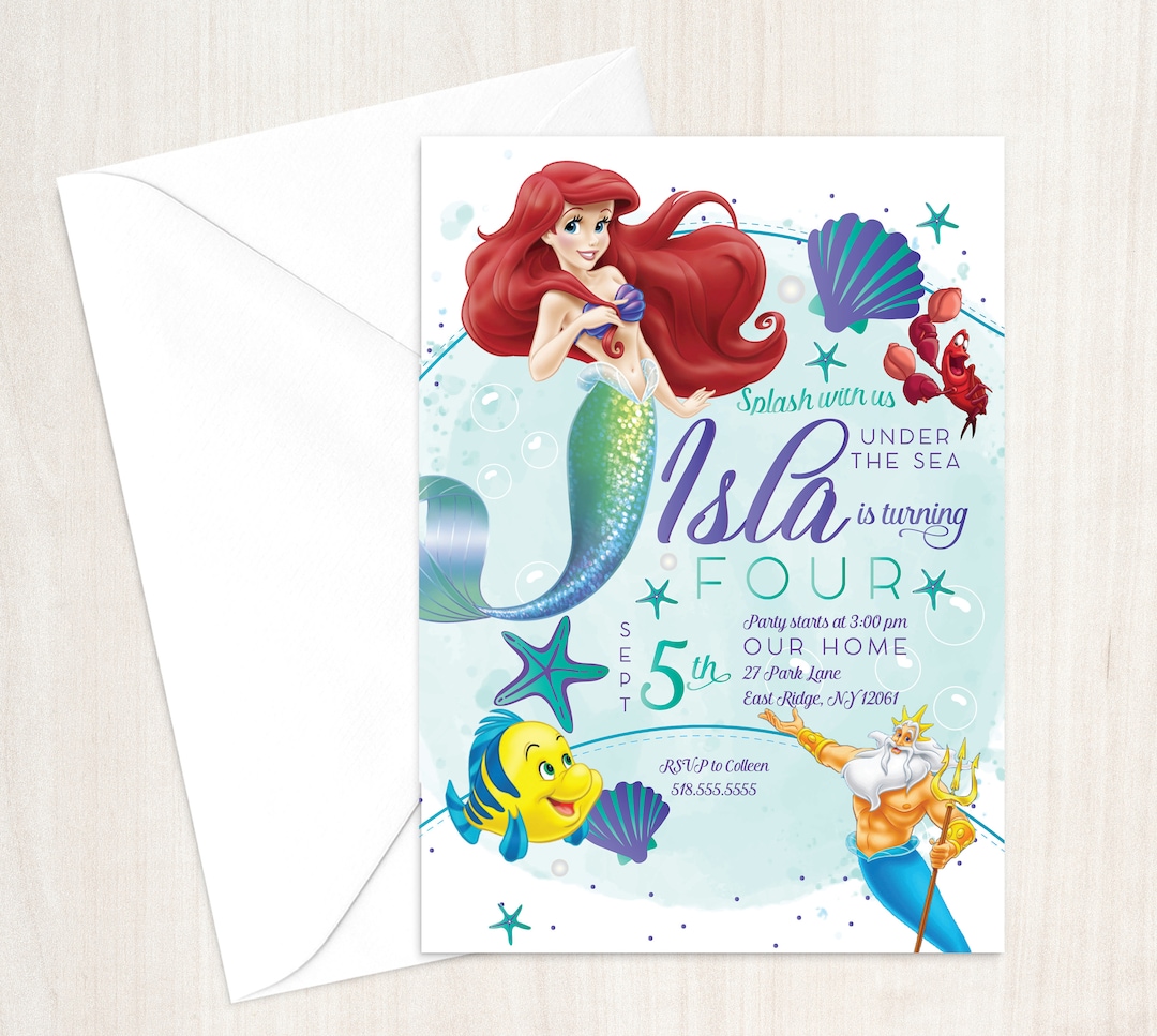 Little Mermaid Birthday Invitation DIGITAL DESIGN ONLY - Etsy