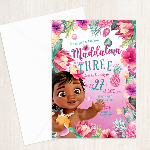 Baby Moana Invitation - Etsy