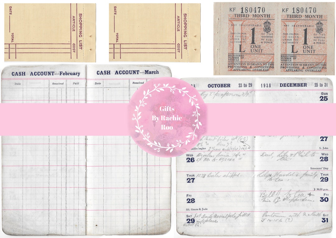 VINTAGE PAPERWORK KIT | Digital Kit | Instant Download | 27 Pieces - Etsy