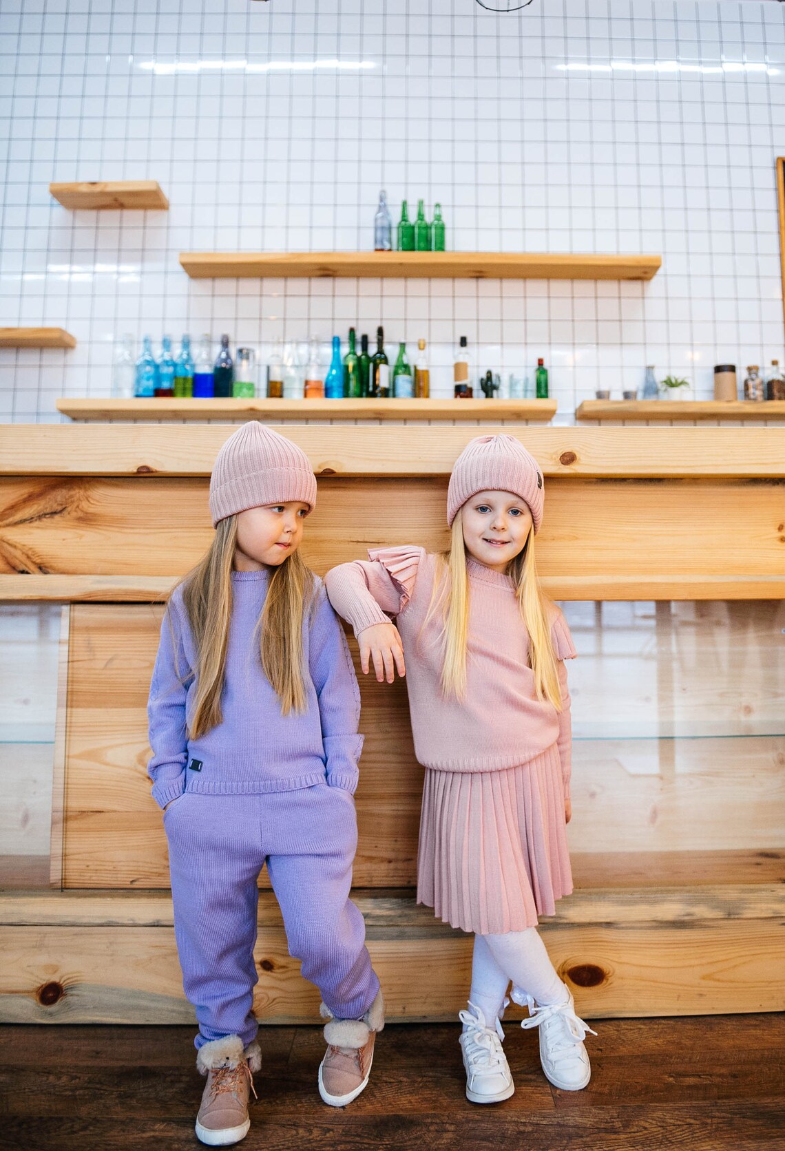 Girl Knit Braid Sweater and Pants With Pockets//merino Knitted | Etsy