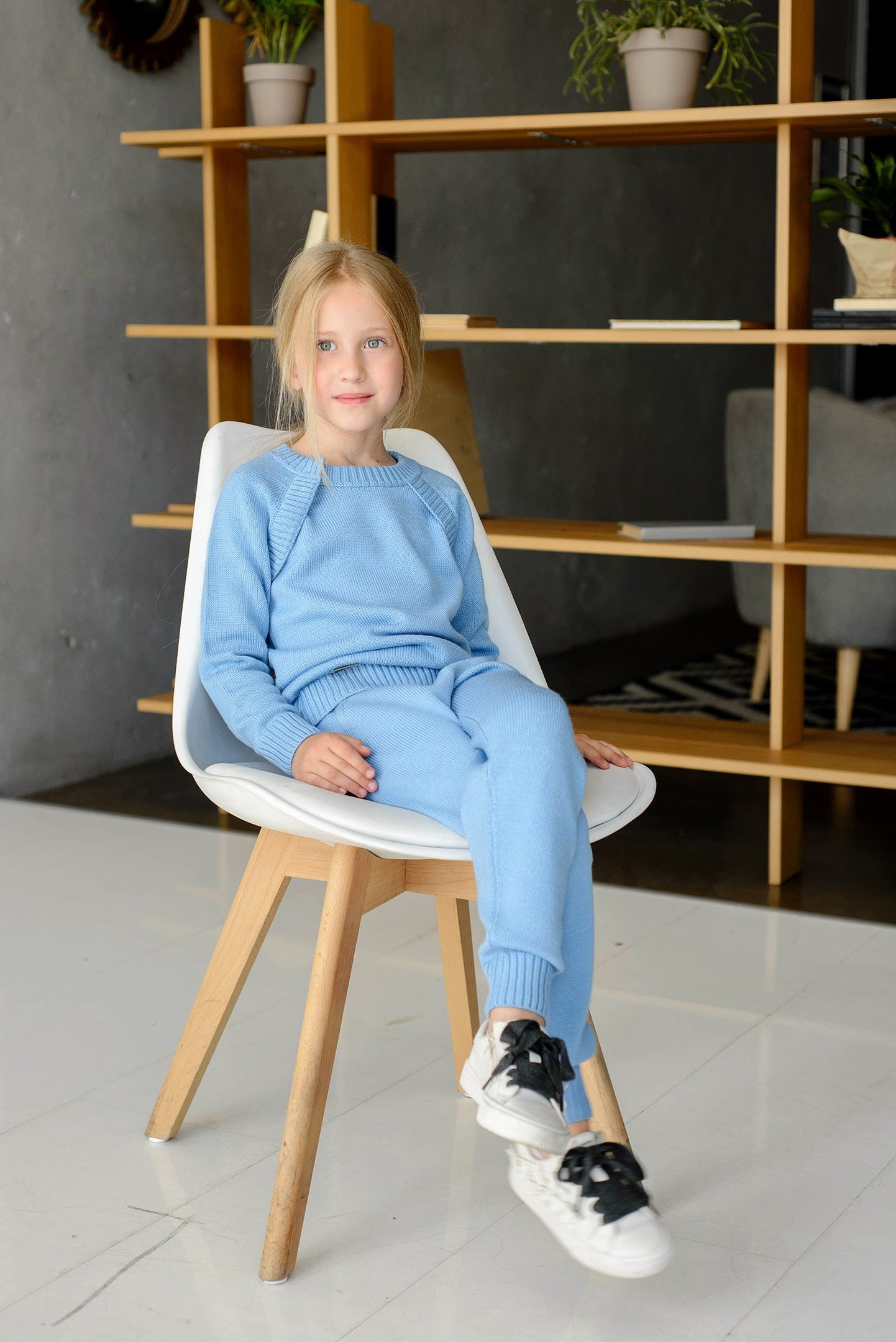 Blue Girls Merino Wool 2 Piece Set//Girls Jumper with Magnetic | Etsy