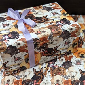 Dog Wrapping Paper, Quirky Wrapping Paper, Cute Dog Gift Wrap, Dog ...