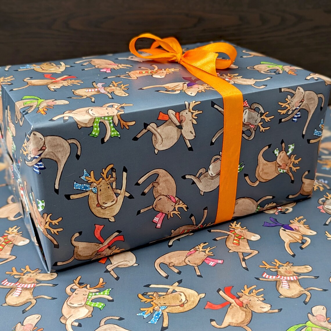 Dancing Reindeer Christmas Wrapping Paper, Fun and Quirky Gift Wrap. - Etsy