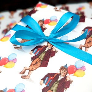 Bilbo Baggins Wrapping Paper, Wrapping Paper, Lord of the Rings, Quirky ...