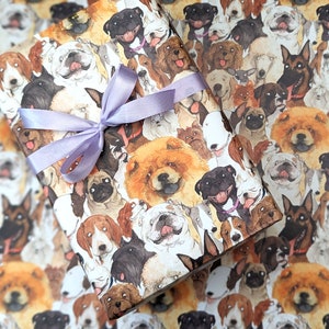 Dog Wrapping Paper, Quirky Wrapping Paper, Cute Dog Gift Wrap, Dog ...