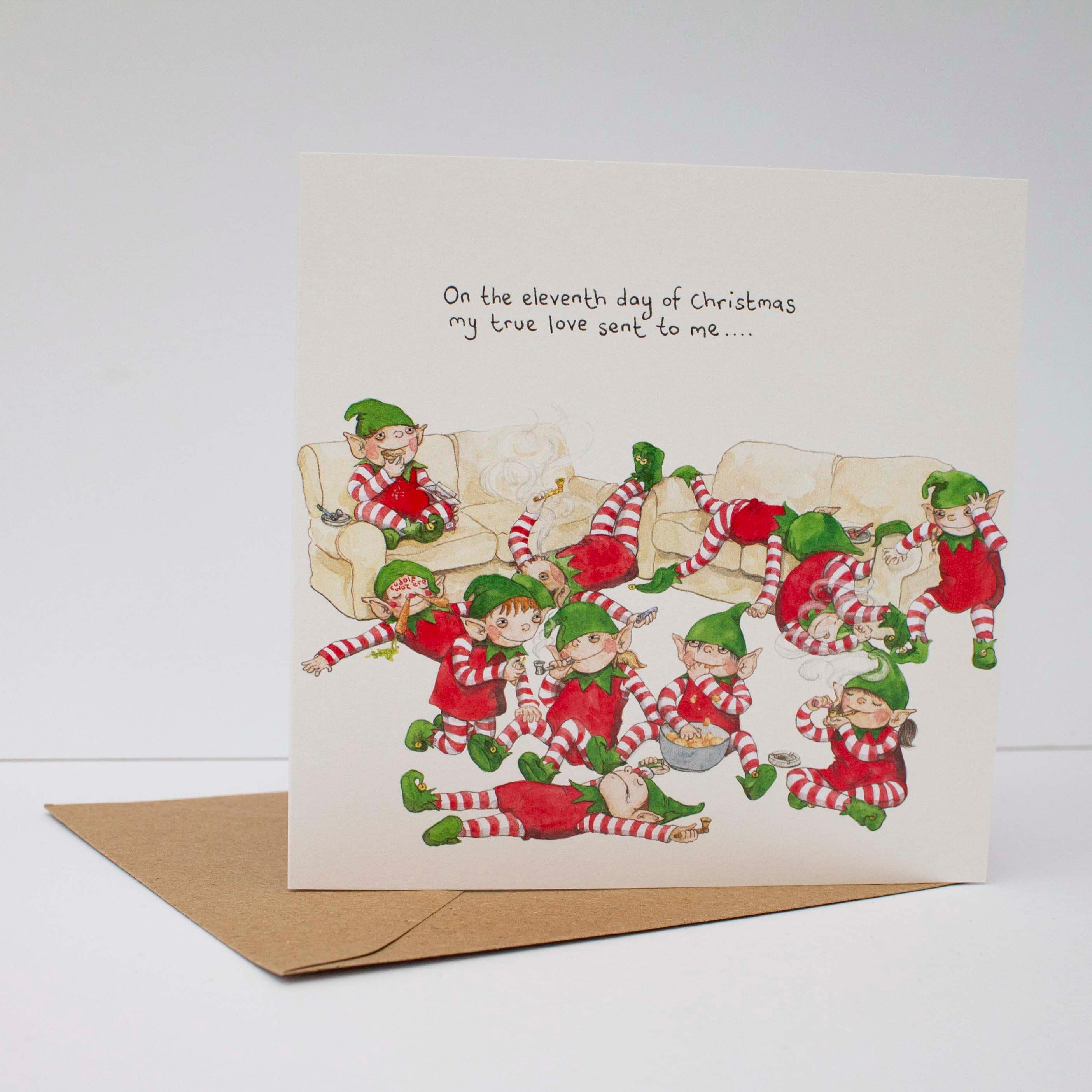 Eleven Pipers Piping Christmas Card Funny Christmas Card | Etsy
