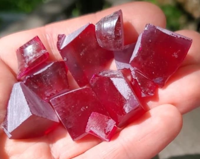 Red Laser Ruby Facet Rough You Select Synthetic Manmade Crystal for ...