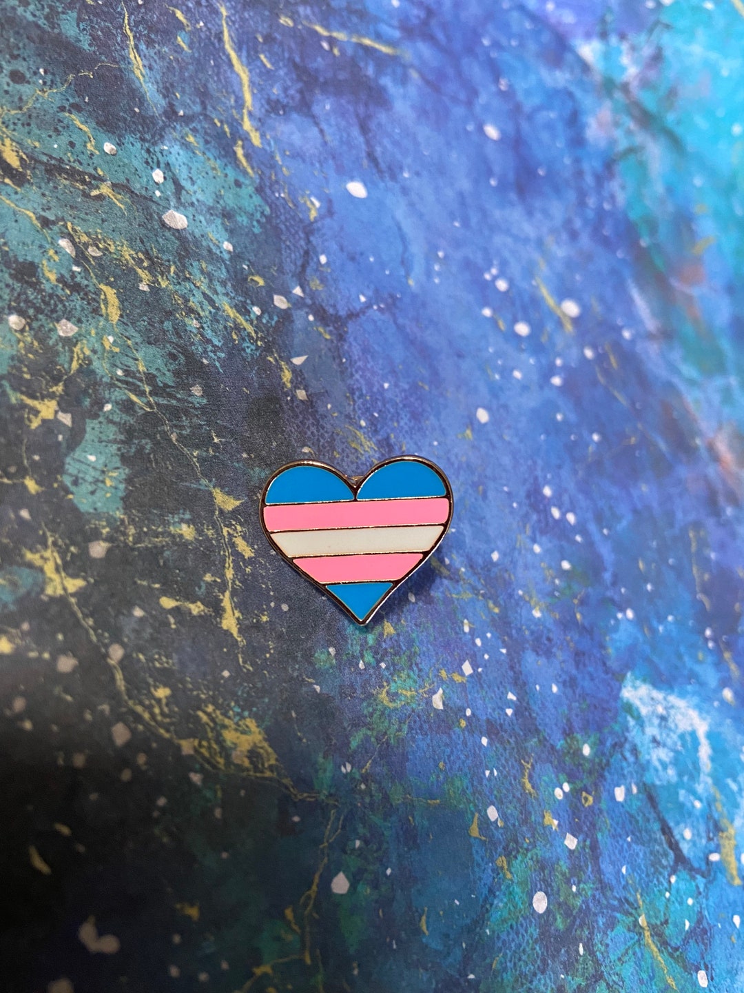 Trans Pride Pin Pushback Heart Enamel - Etsy