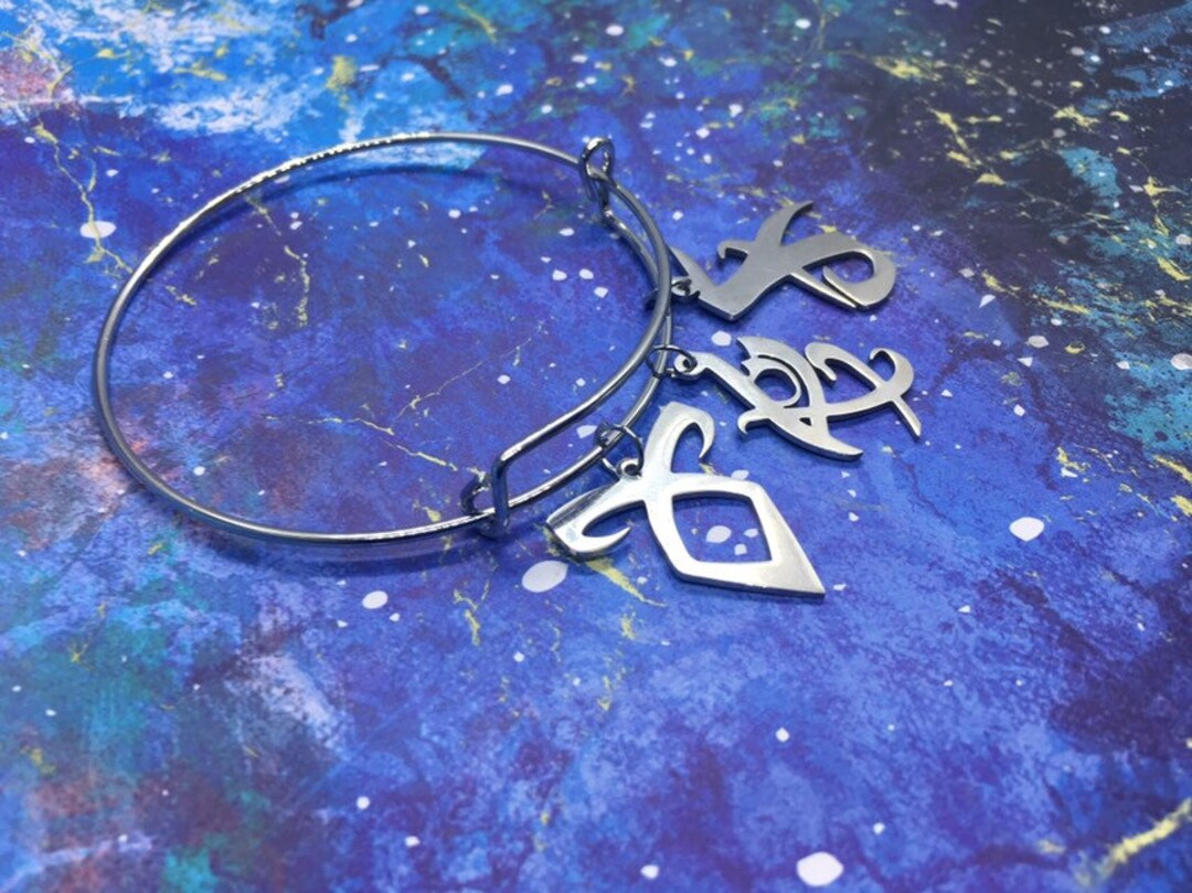 Shadowhunter Runes Charm Bangle Bracelet | Fearless Parabatai Angelic ...