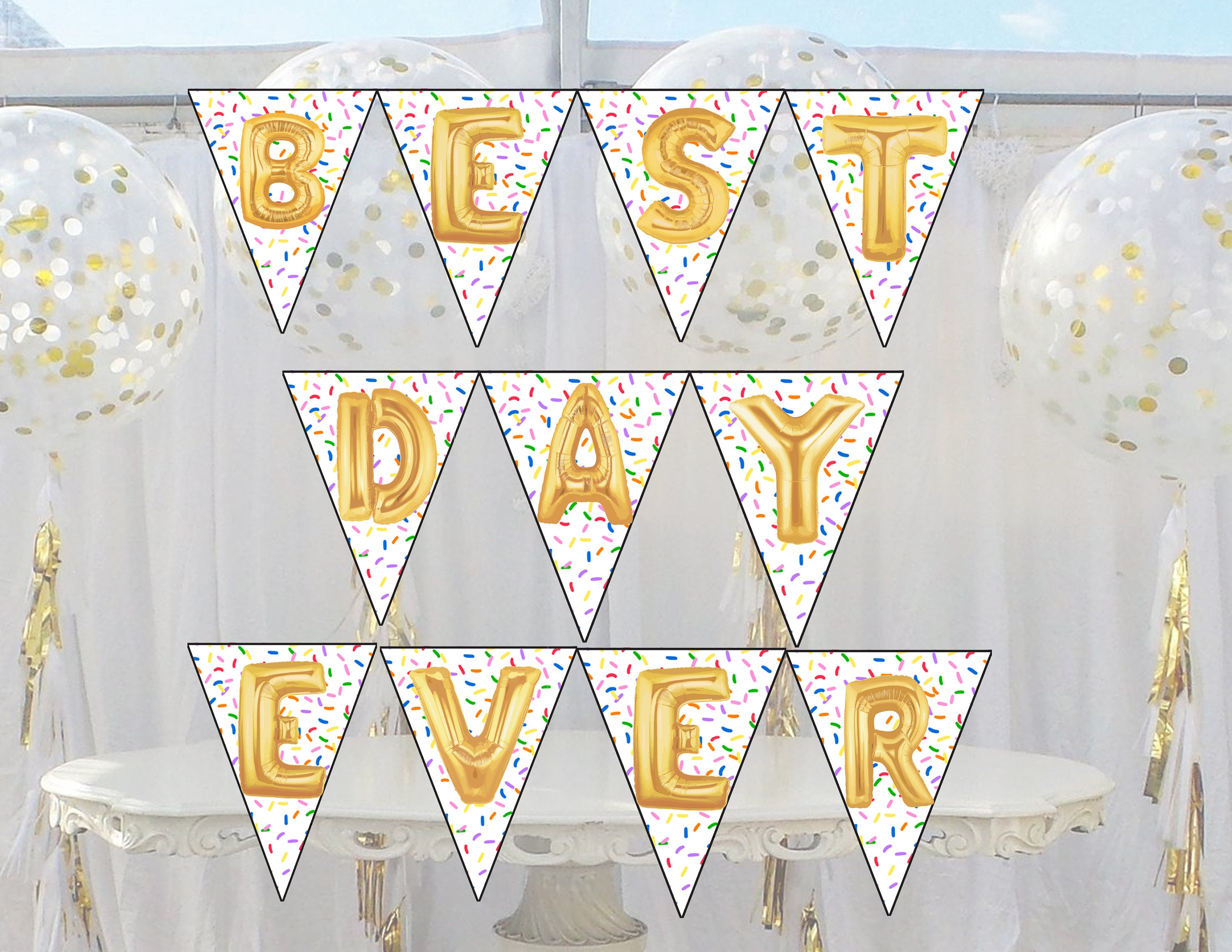 Best Day Ever Banner - Confetti Party Theme - Rainbow Classroom ...