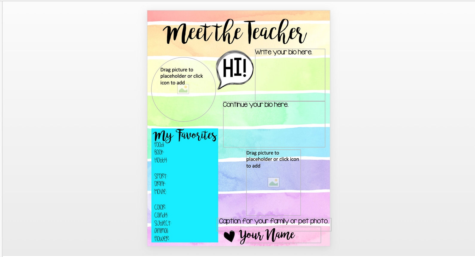Editable / Printable Meet the Teacher Flyer Template - Watercolor ...