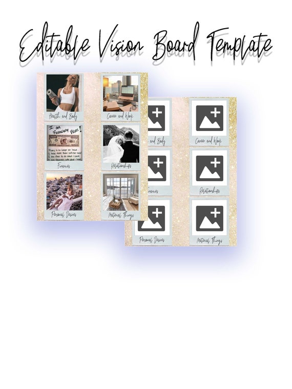 Editable Vision Board Law of Attraction Template - Etsy