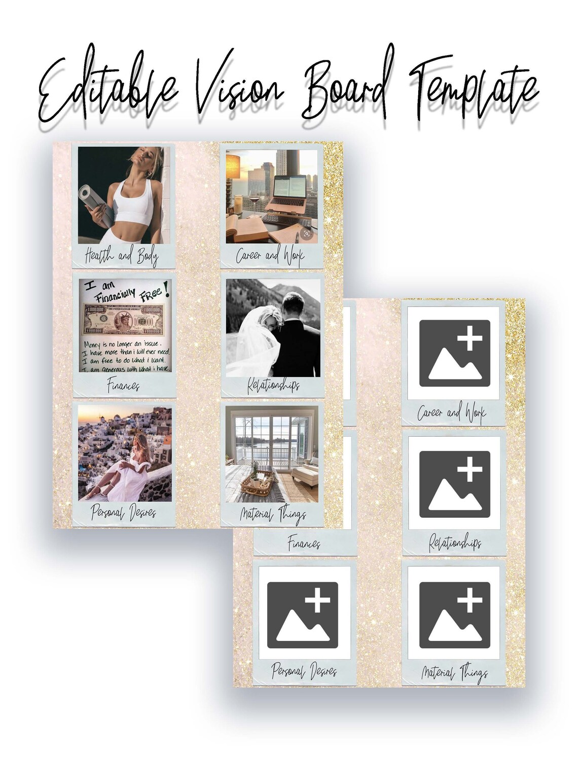 Editable Vision Board - Law of Attraction Template - Etsy