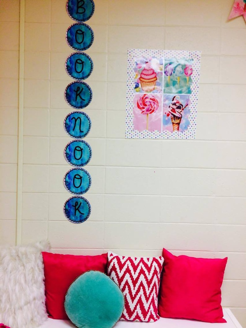 Classroom Library Sign - Watercolor Trendy Design - Book Nook ...