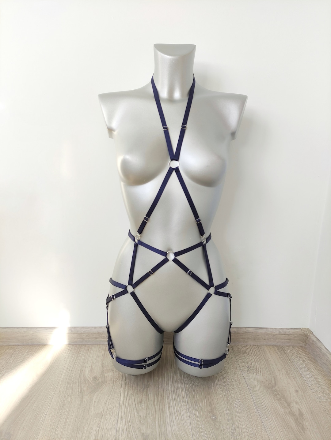 Crotchless Lingerie Harness, Women Harness, Open Panties, Leg Garter Harness, Strappy Lingerie ...