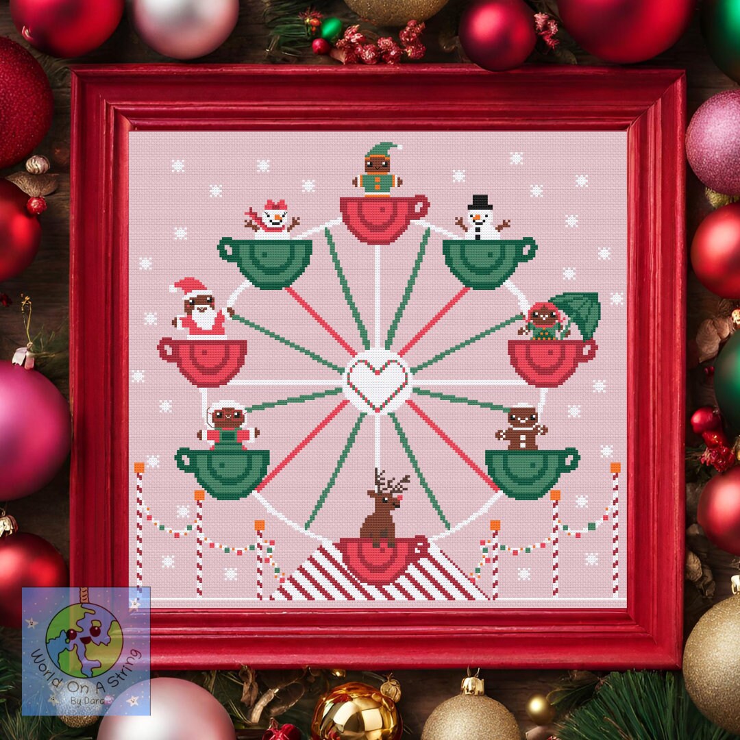 Frosty Whirl Cross Stitch Pattern | Christmas Gingerbread Cross Stitch ...