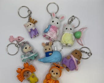 Calico Critters Cute Keychain, Handmade Kawaii Coquette Calico Critters ...