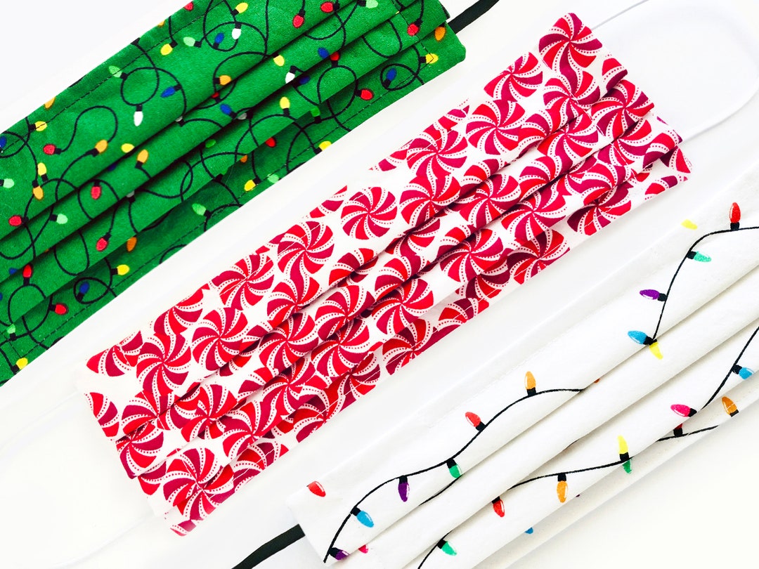 Christmas Winter Holiday Face Mask 100% Cotton, Reusable Washable, Soft ...