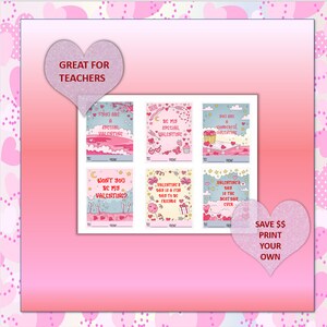Kids Valentine's Day Cards 30 PRINTABLE for Preschool |kindergarten ...