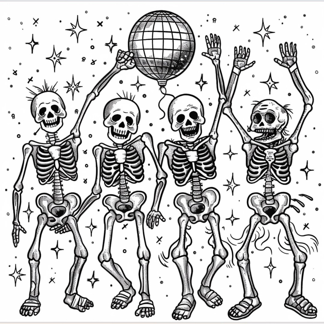 Halloween Skeleton Party PNG – Funny Dancing Skeletons T-shirt Design ...