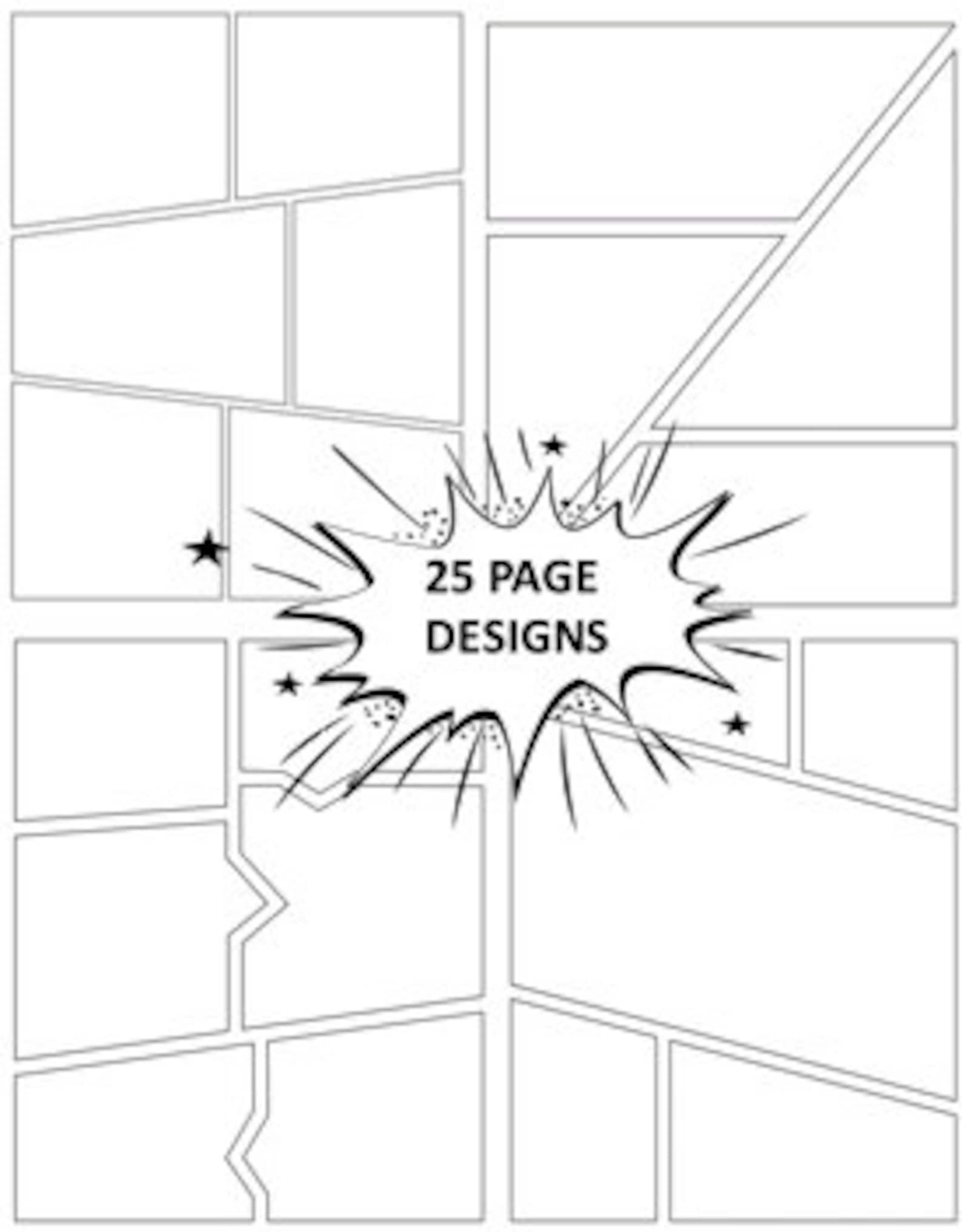 DIY Comic Book Kit Templates With 26 Different Comic Book Page Template ...