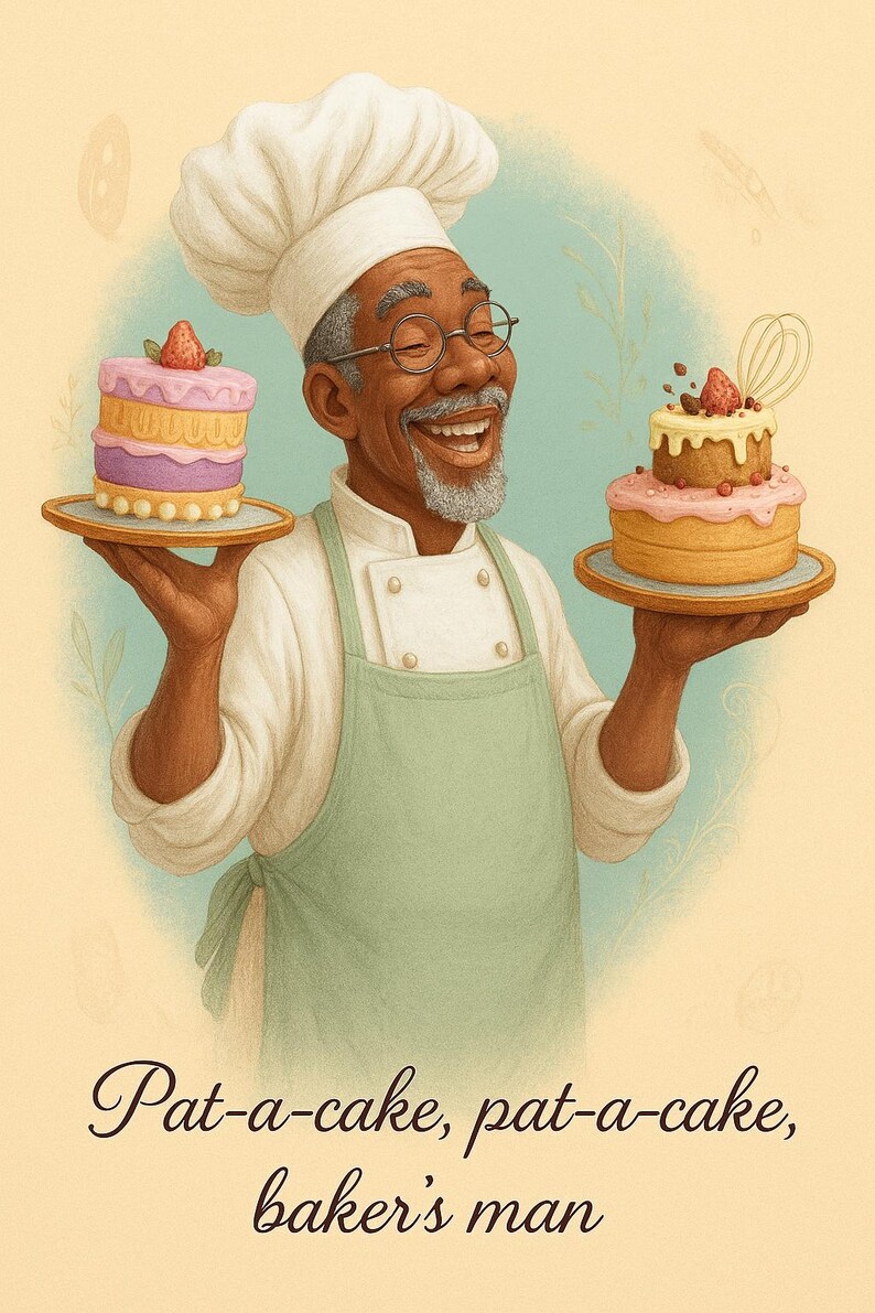 Printable Nursery Rhyme Art – Patty Cake Baker’s Man | Storybook Wall ...