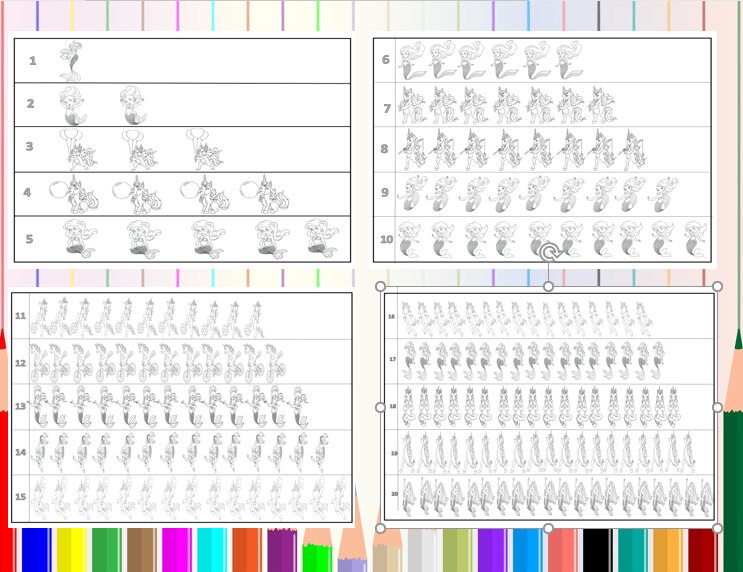 Learning to Count With Mermaids and Unicorns Coloring Activity Pages ...