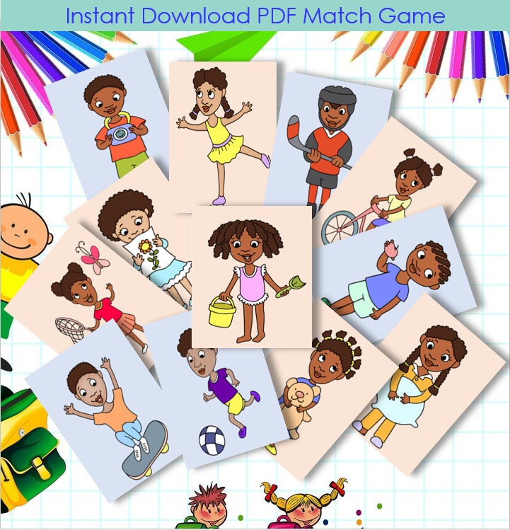 Memory Matching Game | Instant Printable | Toddlers Preschoolers ...