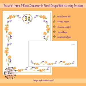 Printable Stationery INITIAL "r" Monogram Style Writing Paper ...