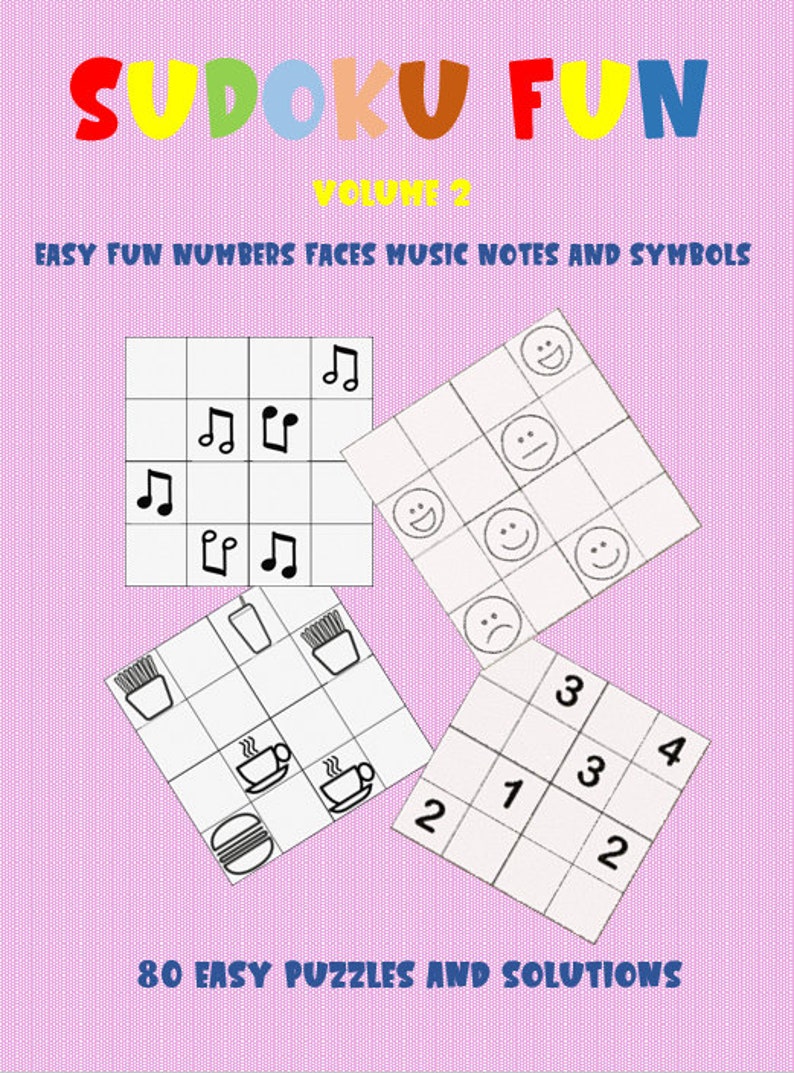Sudoku Easy 4 X 4 Puzzles Volume 2 Design for Kids and Adults - Etsy