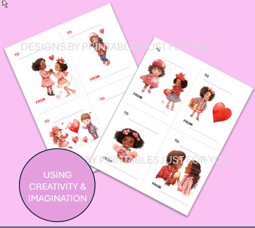 Printable Kids Valentines Day Make Your Own Cards Clip Art Bundle Kit ...