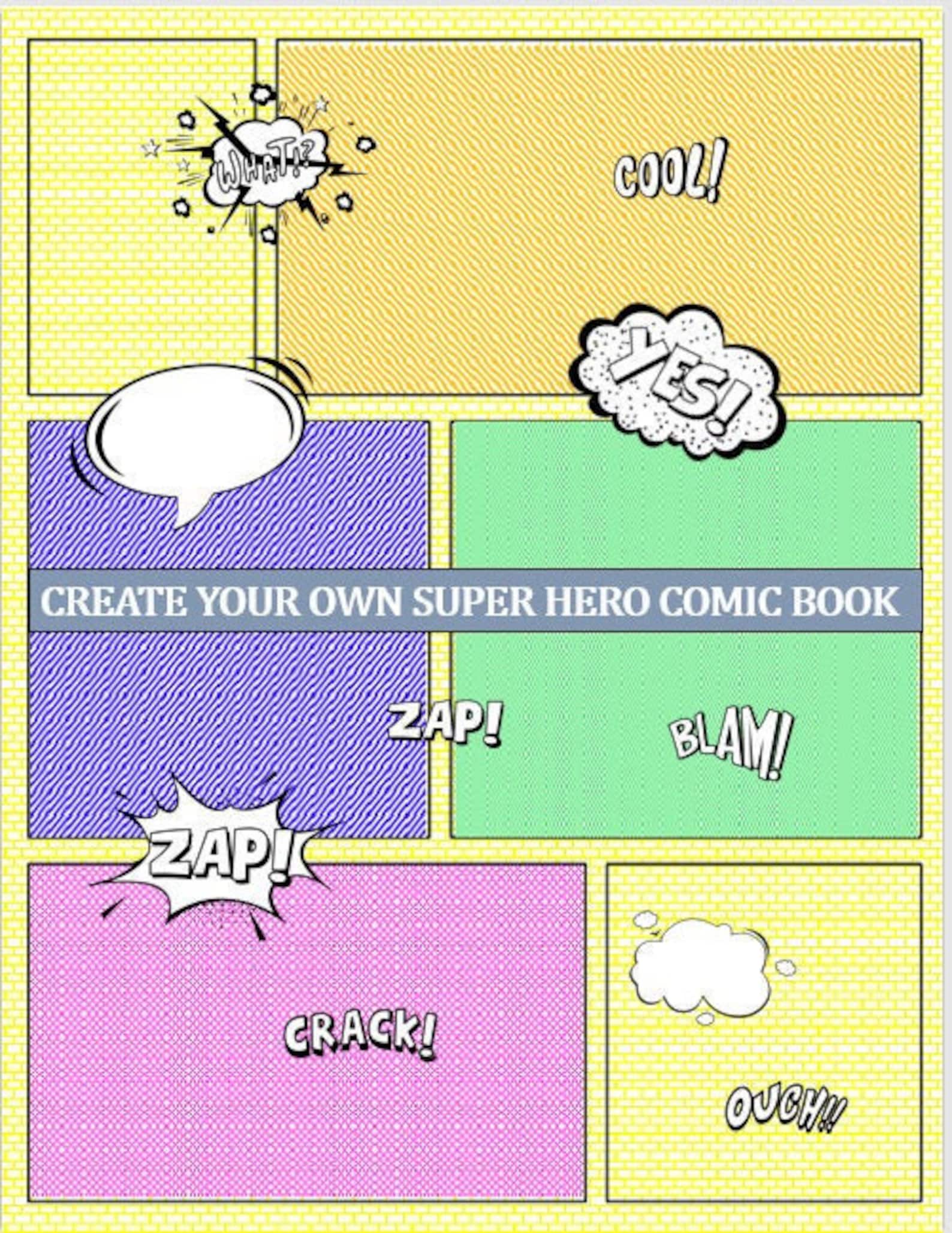 DIY Comic Book Kit Templates With 26 Different Comic Book Page Template ...