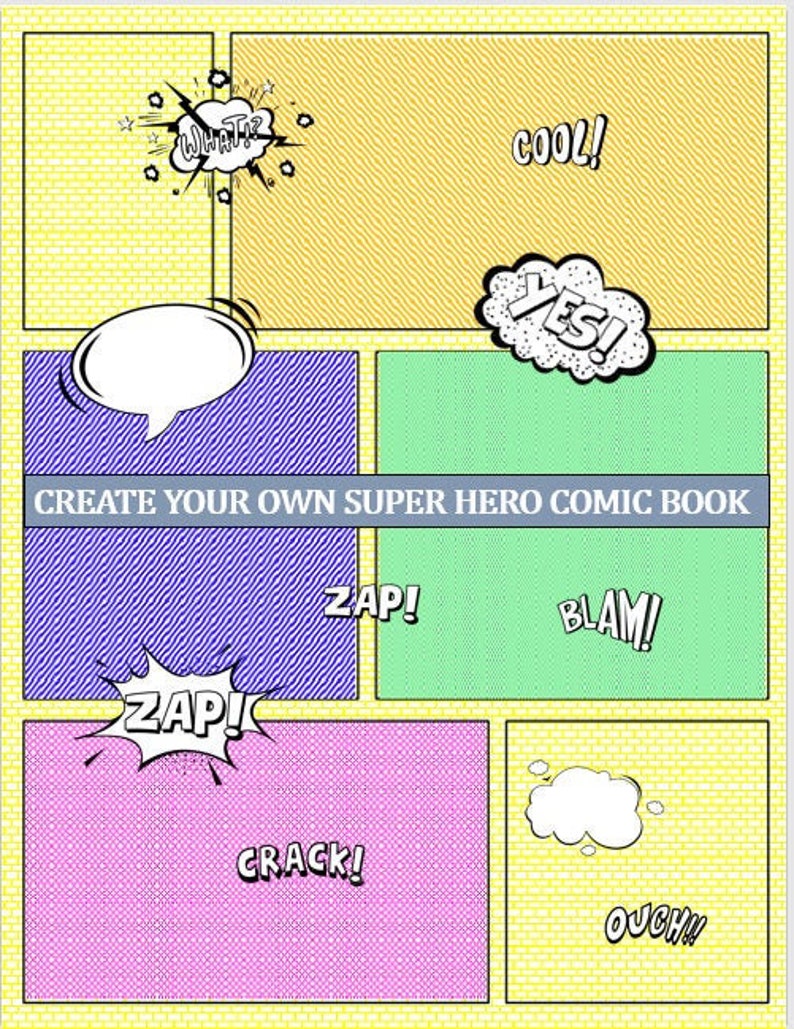 DIY Comic Book Kit Templates With 26 Different Comic Book Page Template ...
