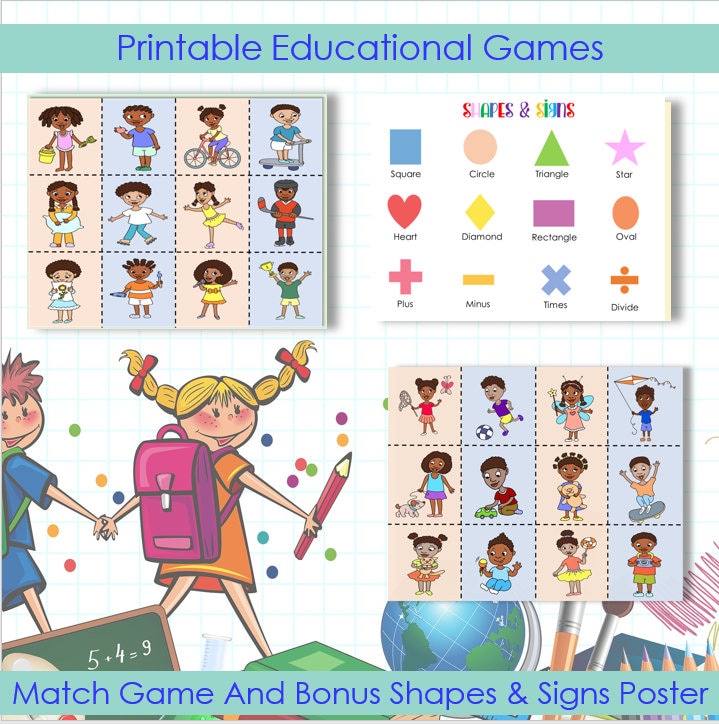 Memory Matching Game | Instant Printable | Toddlers Preschoolers ...