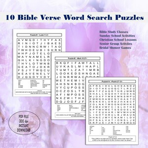 Bible Verse Word Search Puzzles 10 Bible Verses for Adults Seniors ...