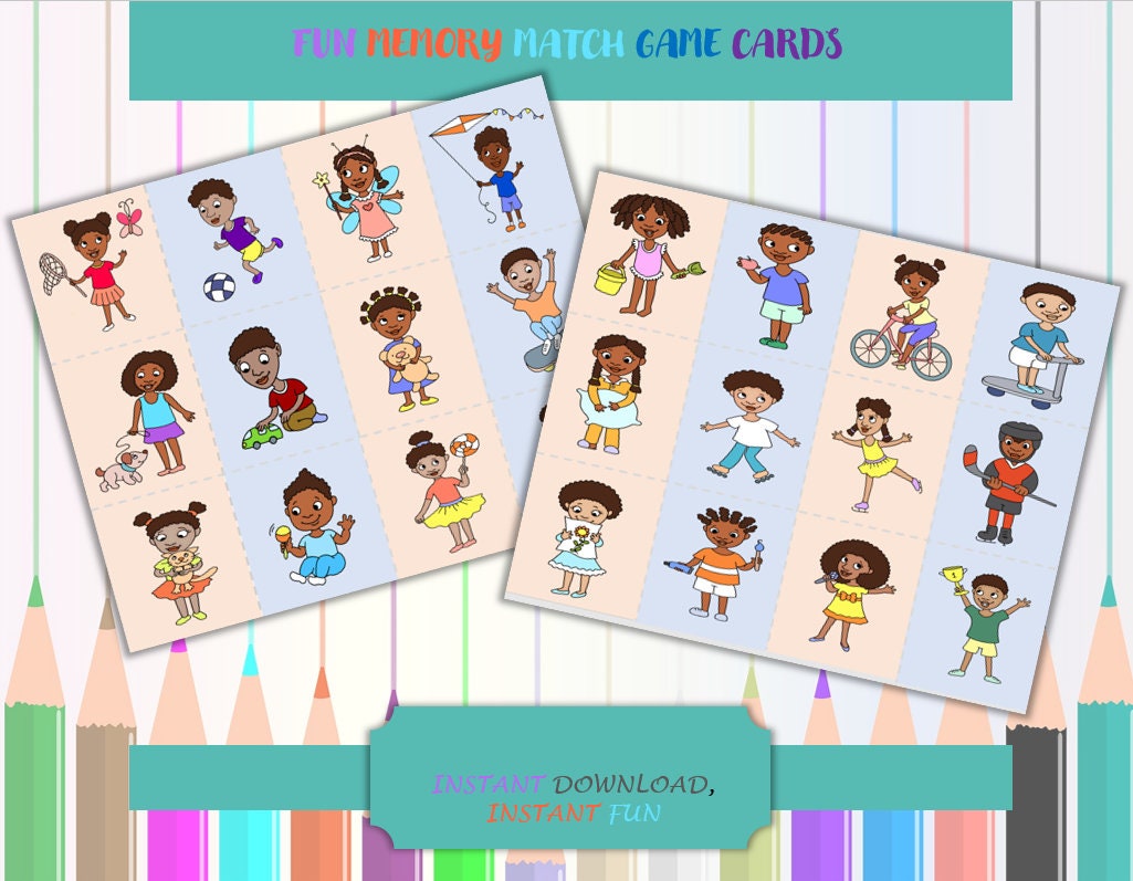 Memory Matching Game | Instant Printable | Toddlers Preschoolers ...