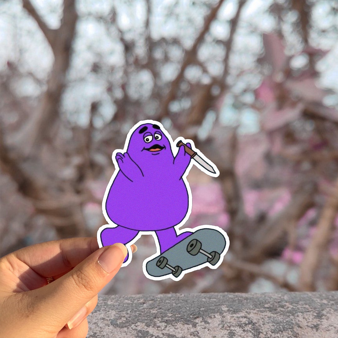 Grimace Sticker Hbd Grimace Shake Mc Donalds Funny Etsy