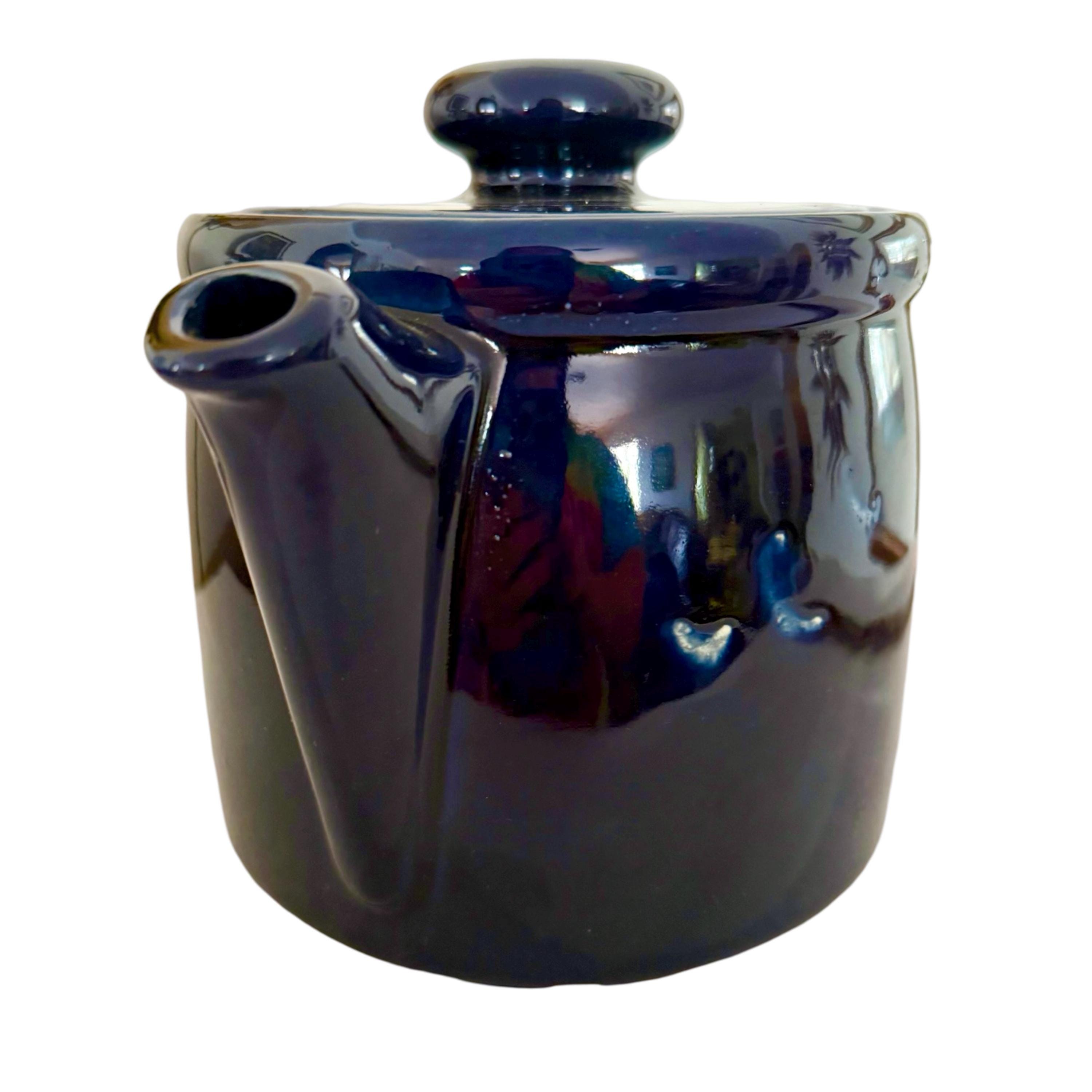 1940s Mccoy Pottery Teapot Cobalt Blue Mid Century Modern - Etsy